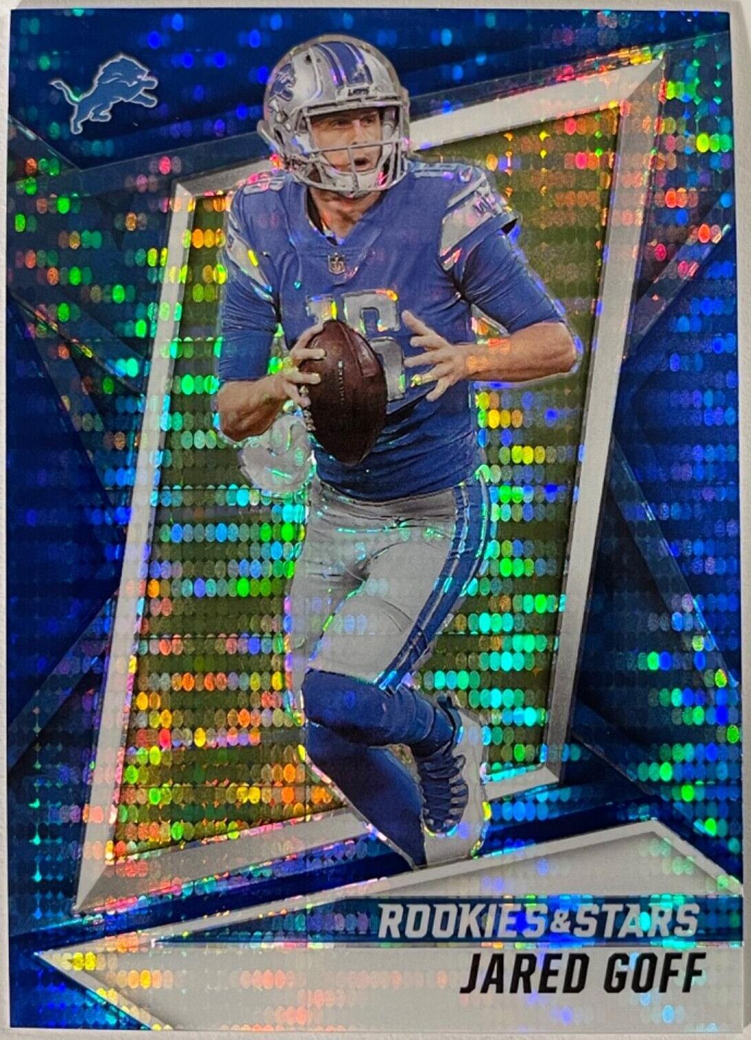 2021 Panini Rookies & Stars - Jared Goff #55 Blue Pulsar Prizm /50 for ...