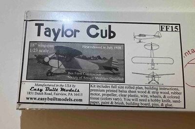 New Taylor Cub 18" Wingspan Easy Built Model Free flight Kit | eBay