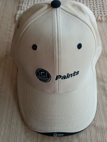 ICI Paints Adjustable White w/Blue Trim Ball Cap | eBay