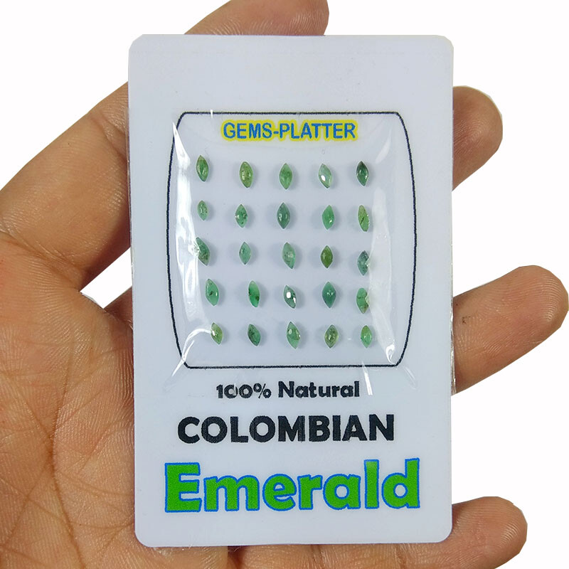 25 Pcs Natural Ruby & Emerald Mix Cut & Shape Setting Size Gems Display ...