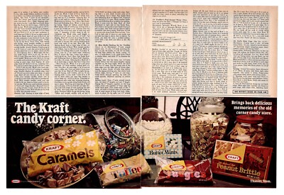vintage 1970s 2 page mag print ad The Kraft candy corner sweet treats ...