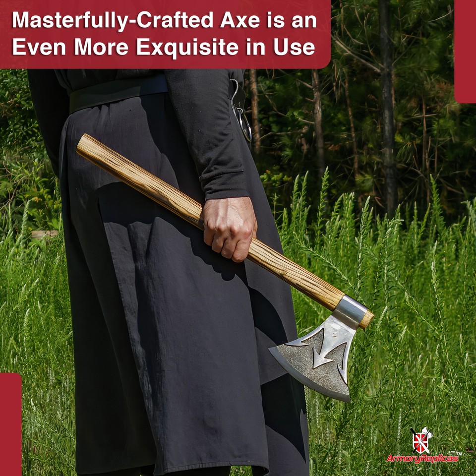 Hand Forged High Carbon Steel Trident Axe | Functional Medieval Camping ...