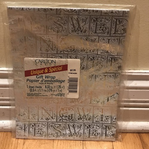 New Vintage Carlton Cards Gift Wrap Paper 1 Sheet Wedding Anniversary ...