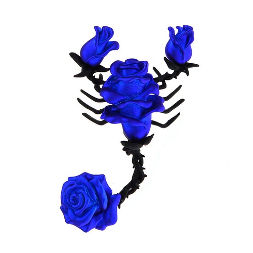 Fashion Blue Enamel Rose Flower Big Scorpion Brooch Pin | eBay