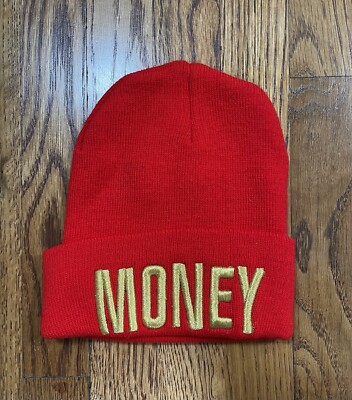 Decky Money Beanie Hat Red & Gold Previously Owned By The Game Men’s ...