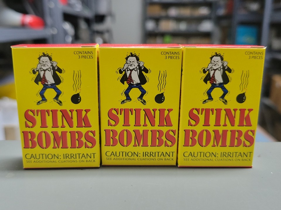 3 BOXES 9 Stink Bombs Rotten Egg Prank Joke Gag Gift Nasty Smell Funny ...