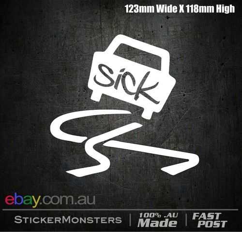 SICK BURNOUT ROAD SIGN Sticker Decal 123mmW Car Van Trailer MrDrifta ...