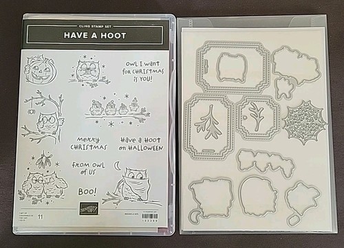 OWLS Stampin Up HAVE A HOOT 11 pcs Stamps & 10 pcs PEEK-A-HOOT Dies ...