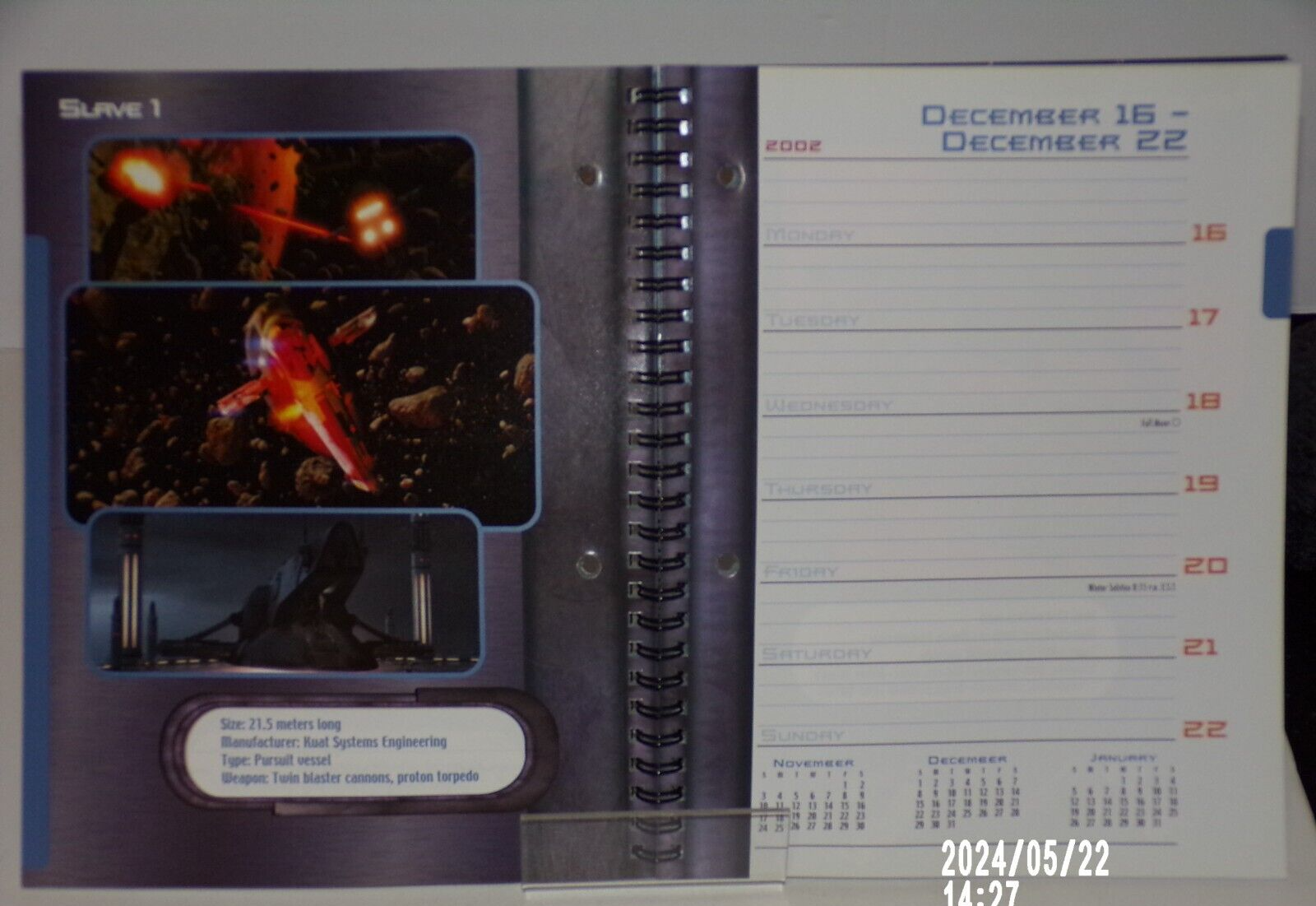 RARE!!! Star Wars Vehicles and Vessels Student Planner 2002-2003 Unused ...