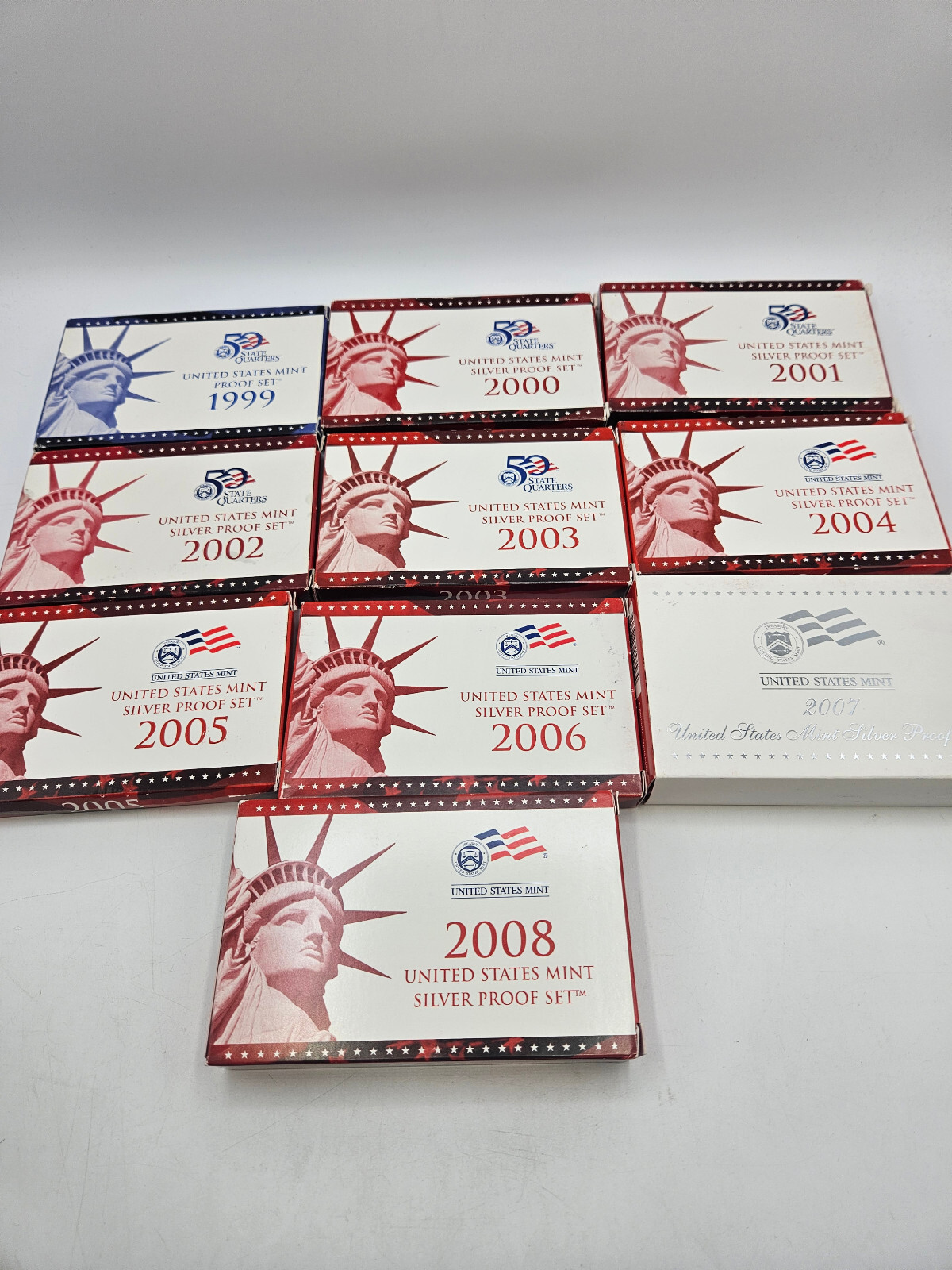 🌟Lot of (9) 2000-2008 US Mint Silver Proof Sets + 1999 Proof Set | eBay