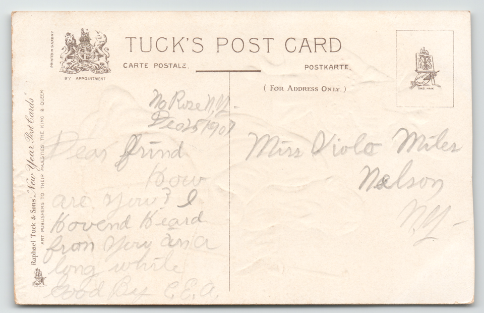 Postcard Tuck No. 113 Happy New Year Old Man Getting in Boat- Gilded | eBay