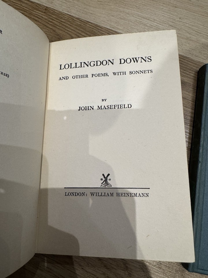 3 Vintage H/back Books - John Masefield - William Heinemann - 1919/1920 ...