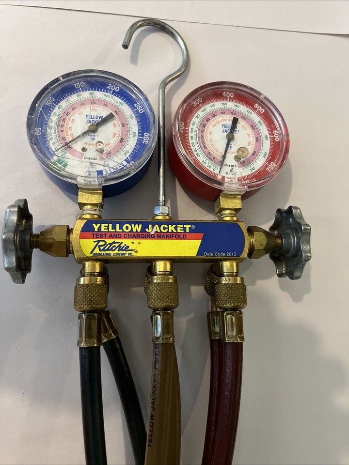 Ritchie Yellow Jacket Test And Charging Manifold With Gauges & Hoses | eBay