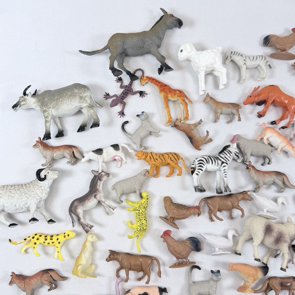 Mixed Lot Of Animals Plastic Figures Toys Farm Zoo Lot | eBay