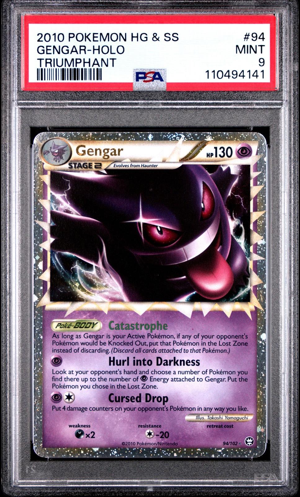 2010 POKEMON TRIUMPHANT GENGAR PRIME #94 ULTRA RARE HOLO PSA 9 MINT ...