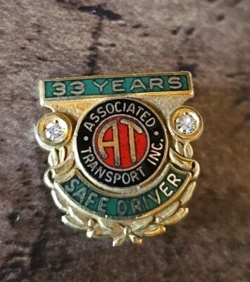 AT Truck Driver 33 year Safe Driver 10K pin with 2 Diamonds 2 grams | eBay