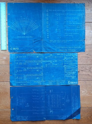 3 GWR Signal Engineers Blueprints Lever Contacts, Weighted Fouling Bar ...