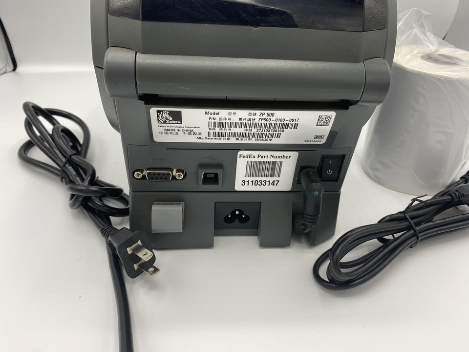 Zebra ZP500 Plus/ZP500 Label Thermal Printer with Cables & Labels VERY ...