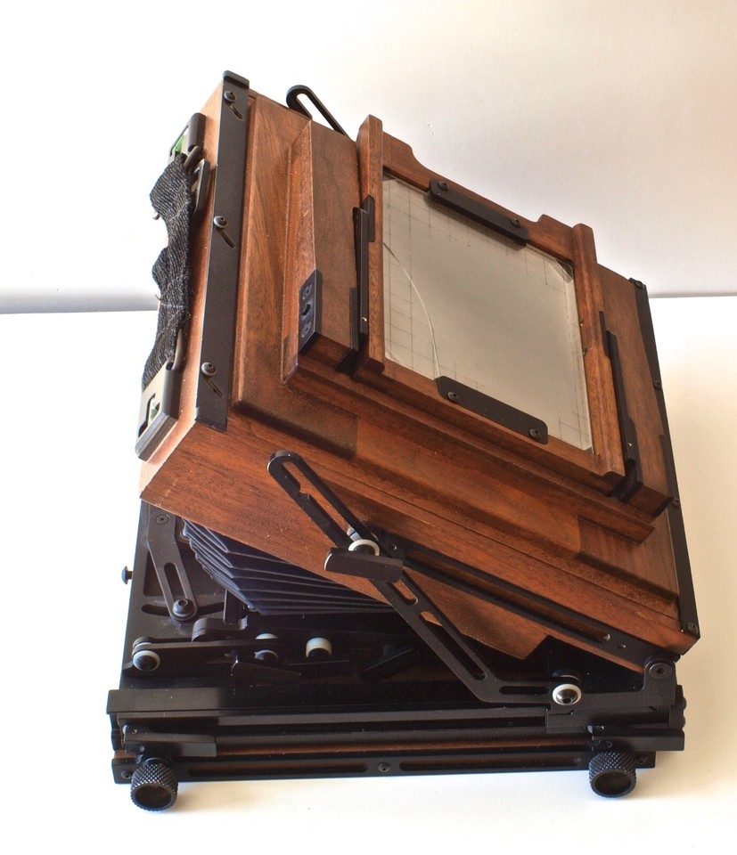 K.B.CANHAM 4x5 WOODEN FIELD CAMERA W/ WIDE ANGLE BELLOWS & DARK CLOTH ...