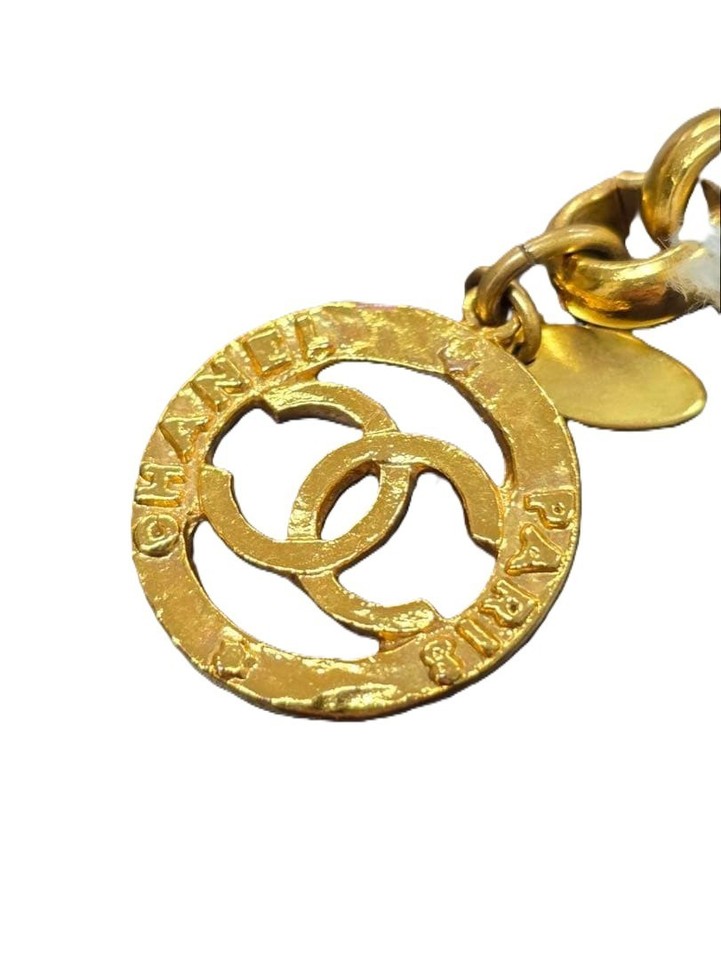 CHANEL BELT AUTH Gold Medal kenkenjp LOGO Plate COCO Coin PARIS Chain ...