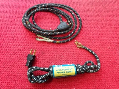 Vintage Pair of Replacement Fabric Covered Electric Power Cords | eBay