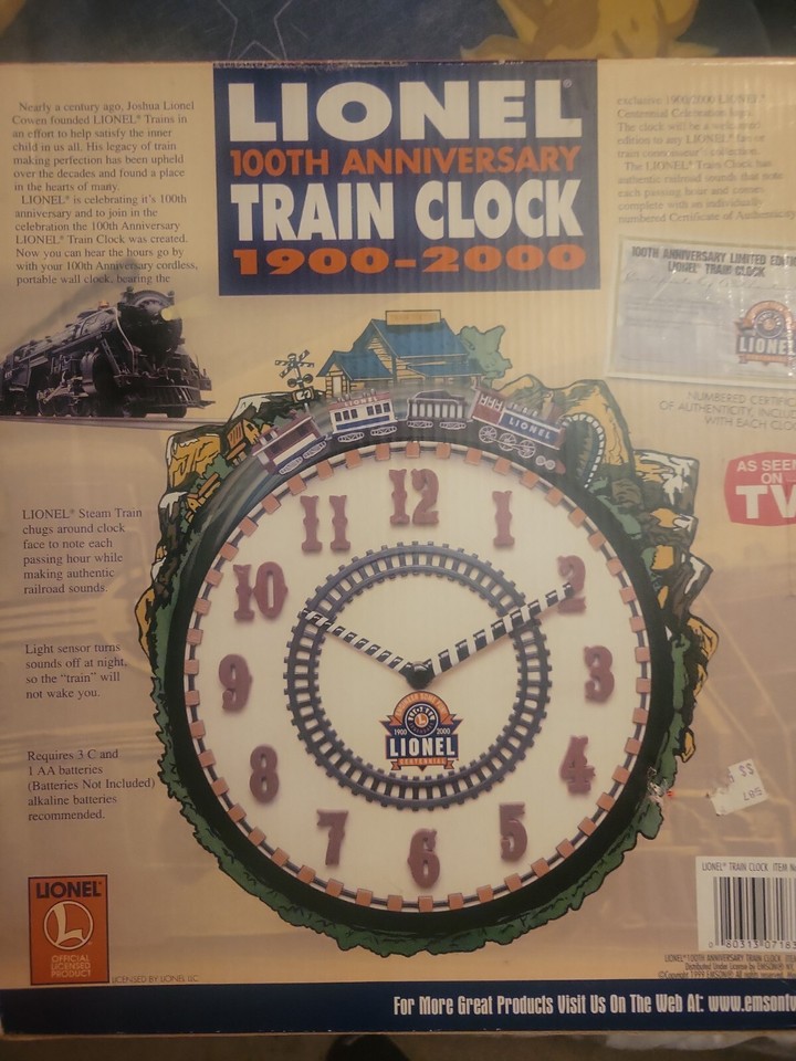 Lionel 100th Anniversary Train Clock (7183) mint condition unopened. | eBay