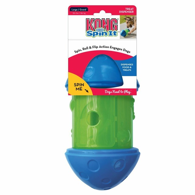 KONG Spin It Treat Dispensing Dog Toy Large Level 2 Puzzle Interactive ...