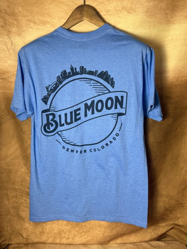 Blue Moon Beer Logo T-Shirt Medium Unisex Denver Colorado | eBay UK