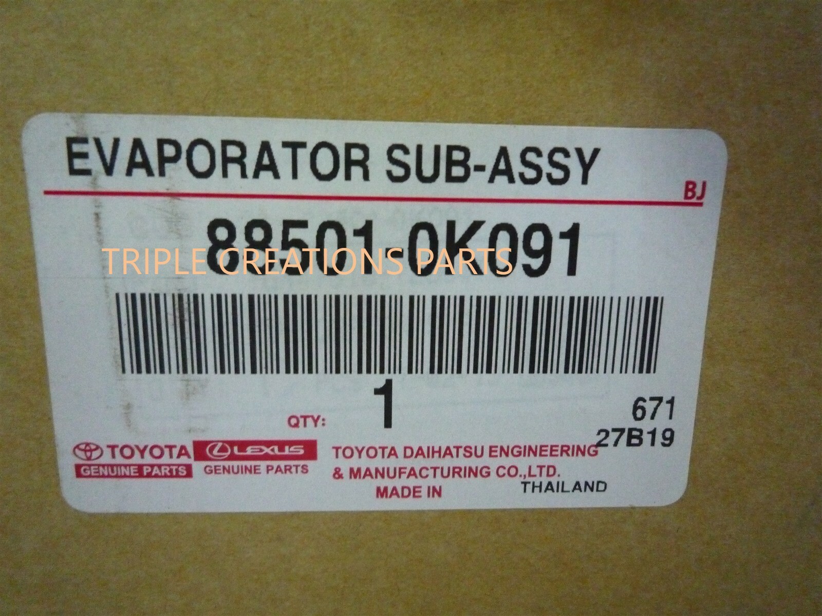 GENUINE OEM TOYOTA FORTUNER HILUX EVAPORATOR SUB-ASSY, COOLER, NO.1 ...