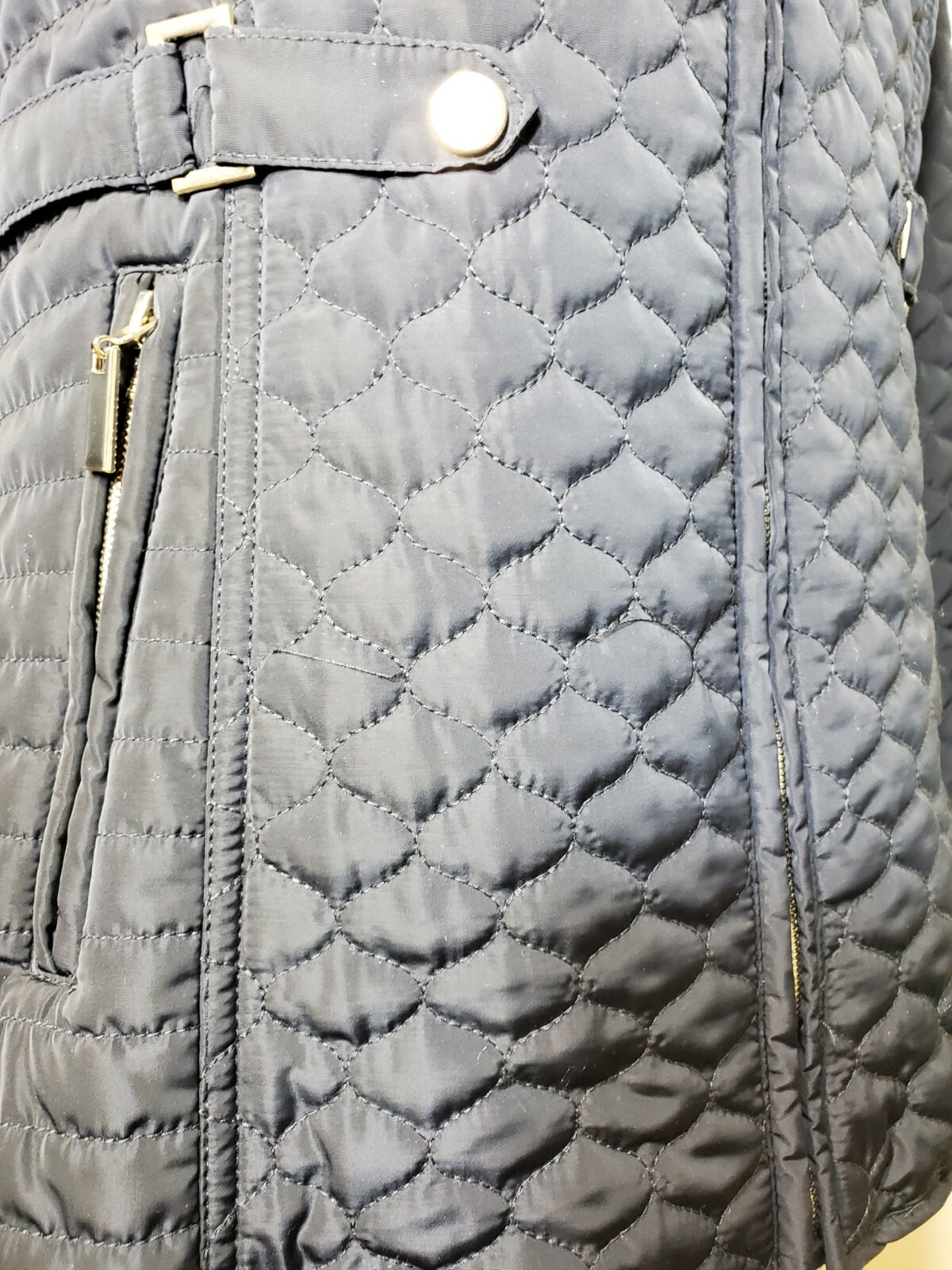 GIACCA Gallery Quilted Jacket Womens Size Small Lightweight Navy Blue ...