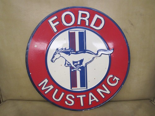 Ford Mustang Vintage TriBar Round Metal Sign 12" | eBay
