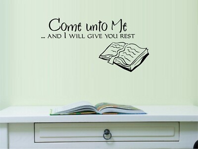 Come Unto Me-Book Vinyl Decal Home Décor 8" x 15" | eBay