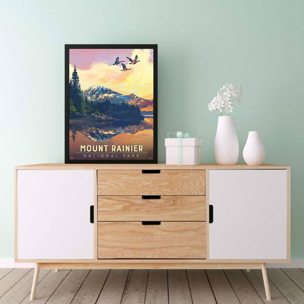 Mount Diamond Painting Rhinestone Full Round Drill for Room Decoration ...