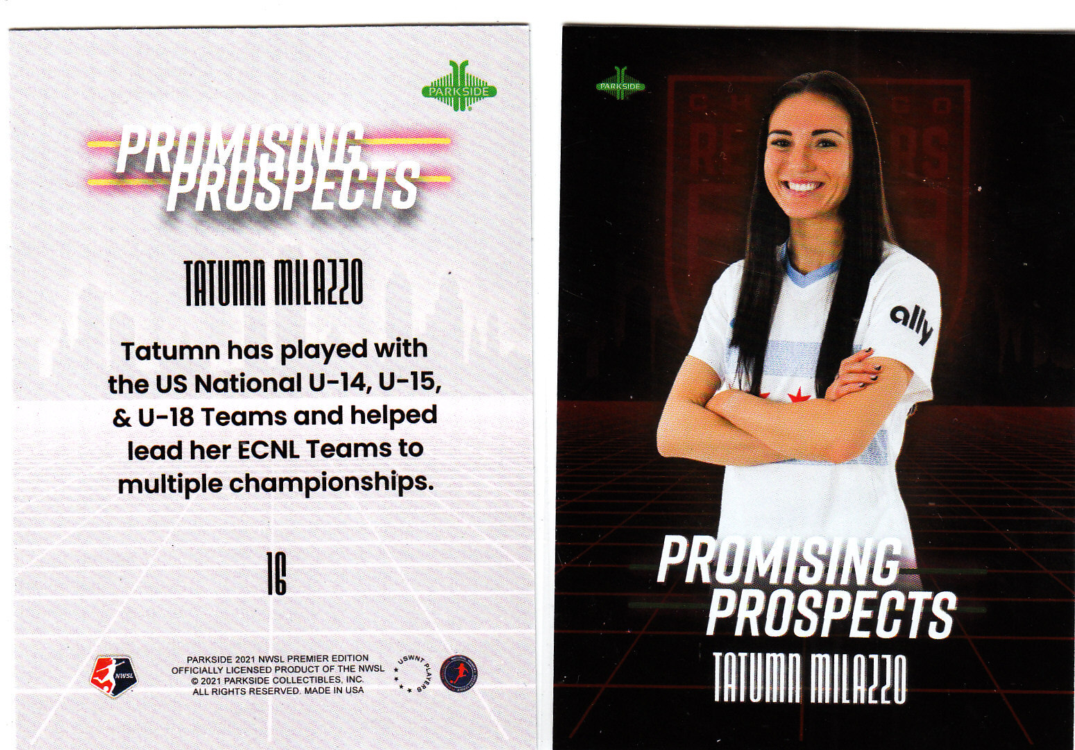 2021 Parkside NWSL Promising Prospects Red VERSION #16 Tatumn Milazzo - Red Star | eBay