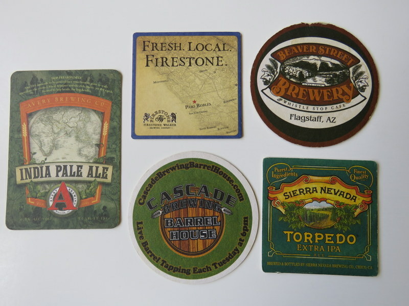 5 Beer Bar Coasters ~ Avery Brewery, Sierra Nevada, Cascade, Firestone ...