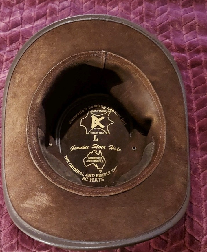 Australia's Leading Leather Hat - Handmade - BC Hats Genuine Steer Hide ...