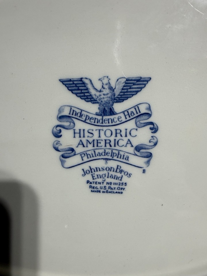 Johnson Brothers Historic America Blue Platter 15.75” Independence Hall ...