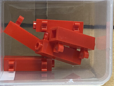LEGO Parts - Red Brick 1 x 1 x 3 w 2 Clips (Vertical Grip) - No 60583b ...