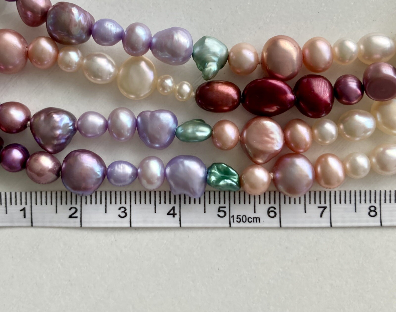 LUCORAL Co Pearl Necklace Strand 100 inch RARE Multi Color 158g Great ...