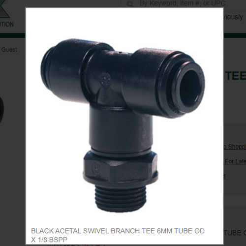 BLACK ACETAL SWIVEL BRANCH TEE 6MM TUBE OD X 1/8 BSPP # PM100611E | eBay