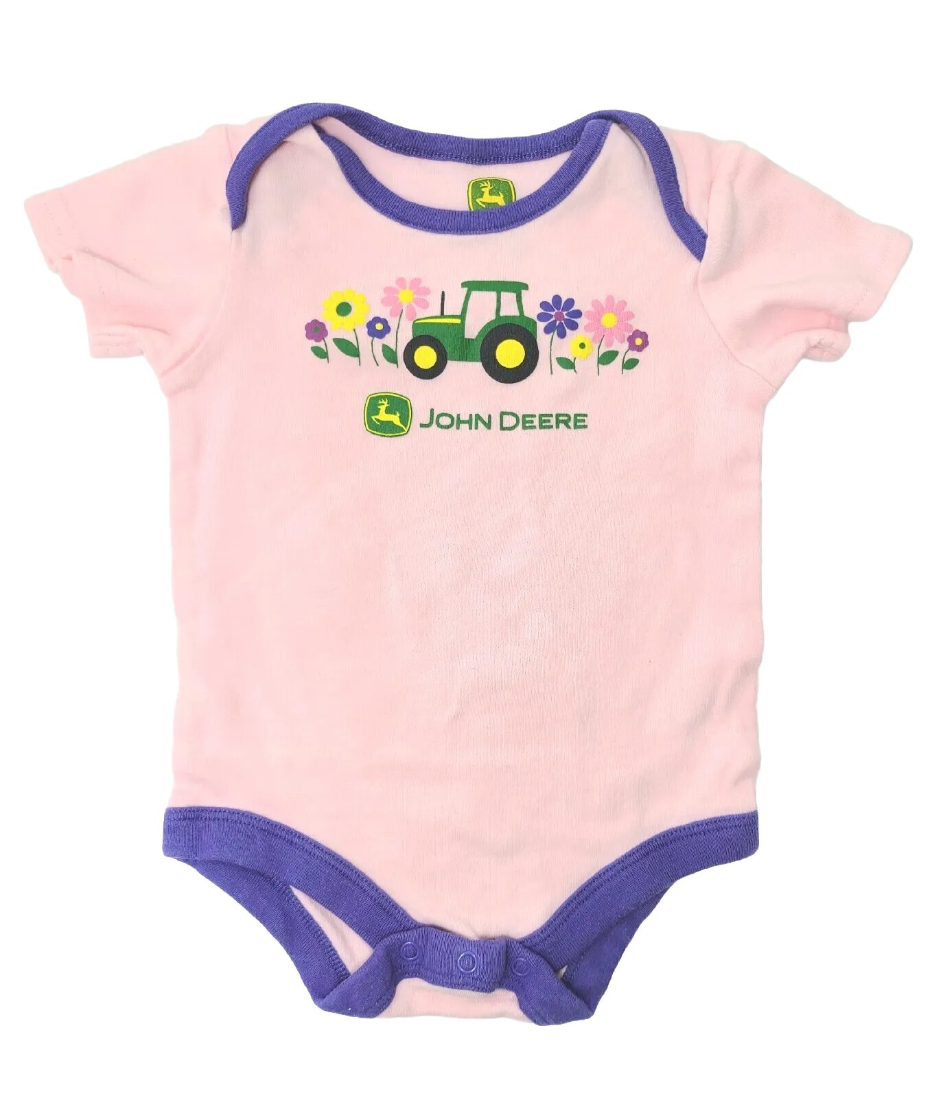 John Deere Baby Girl Size 12 Mo. Infant Bodysuit 1 Piece Tractor Design ...