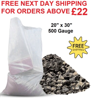 Clear Rubble Sacks Heavy Duty Builder Bags for Construction Sites - 20 ...
