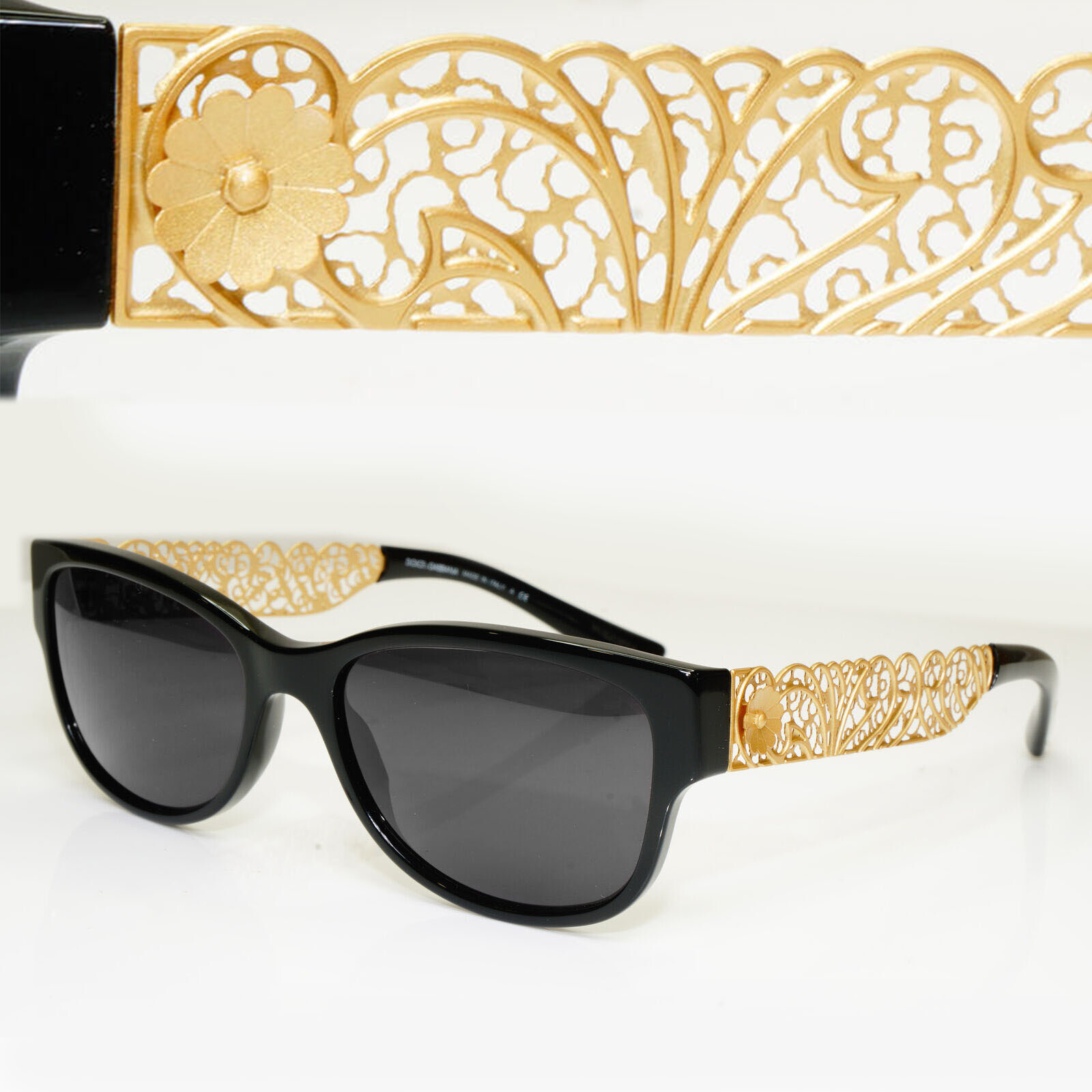 Dolce And Gabbana Gold Flower Sunglasses