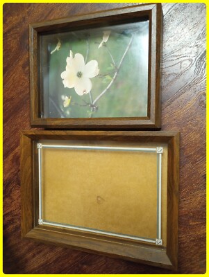 Shadow Box Frame Vintage Display Cases Lot Of 2 Brown Wood Mementos ...