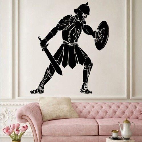 Roman Gladiator Silhouette Wall Art Stickers Greek Ancient Transfer ...
