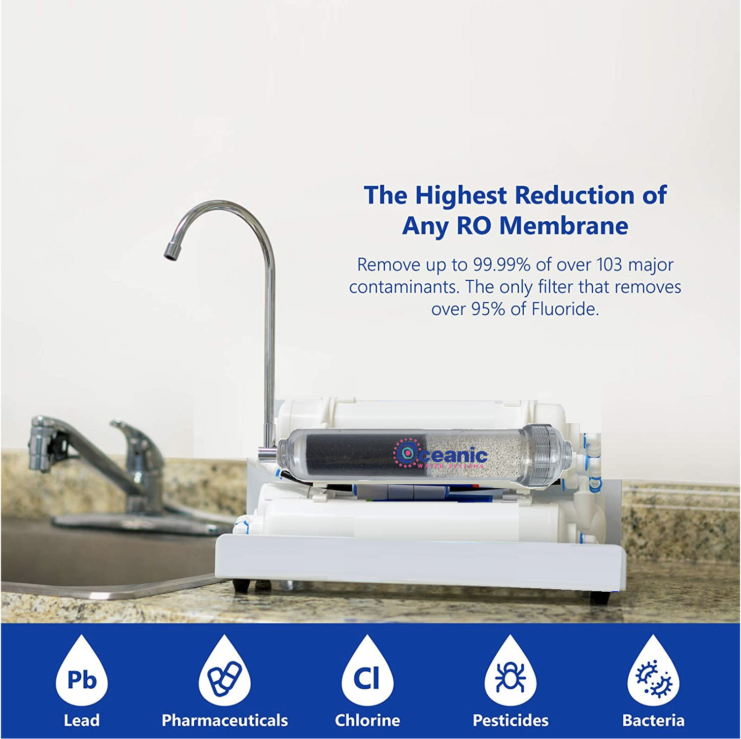 Portable Countertop Reverse Osmosis RO Water Filter System 150 GPD ...
