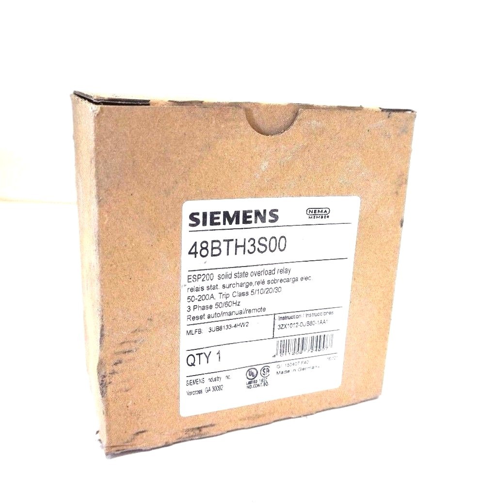 NEW SIEMENS 48BT-H3S00 OVERLOAD RELAY 48BTH3S00 | eBay