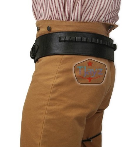 COWBOY 100% LEATHER WESTERN 22 CALIBER PLAIN HOLSTER GUN BELT DROP LOOP ...