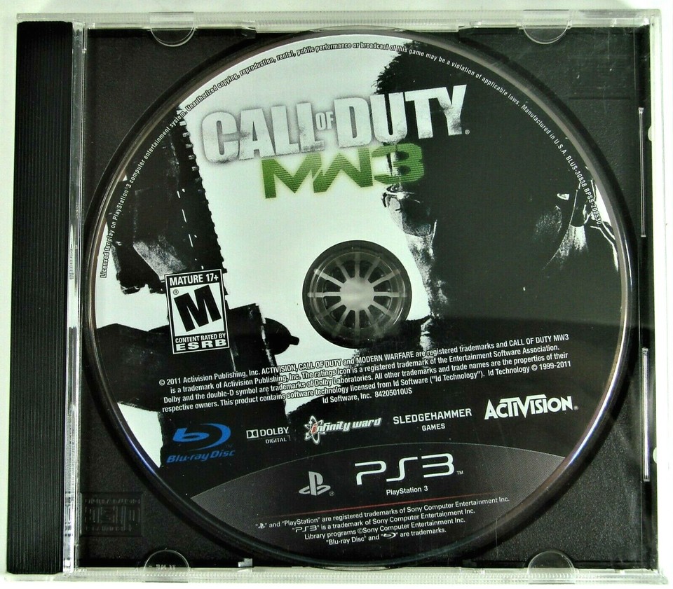Playstation 3 Call Of Duty Modern Warfare 3 MW3 Video Game PS3 Disc ...