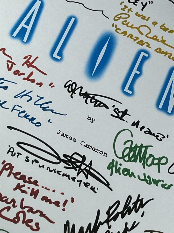 Aliens Script Signed- Autograph Reprints- Sigourney Weaver- Ripley ...